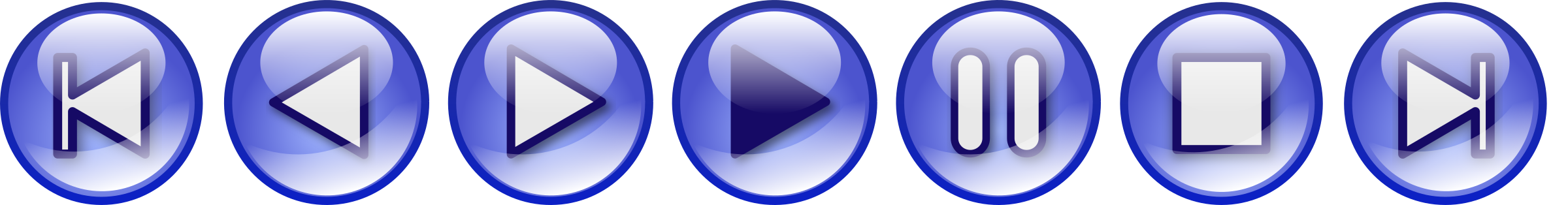 Clipart - blue audio button set