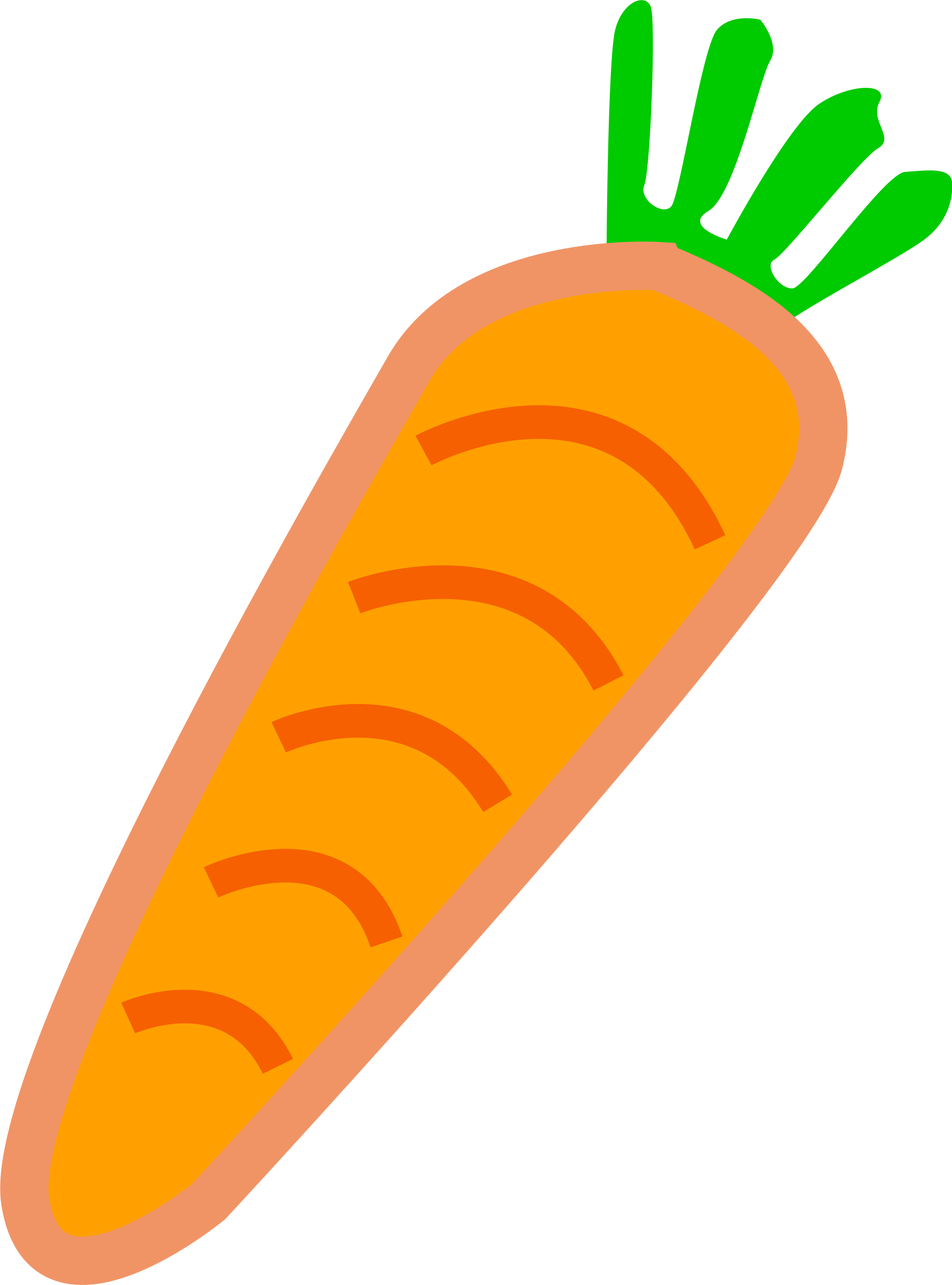 Clipart - carrot orange with green leafs