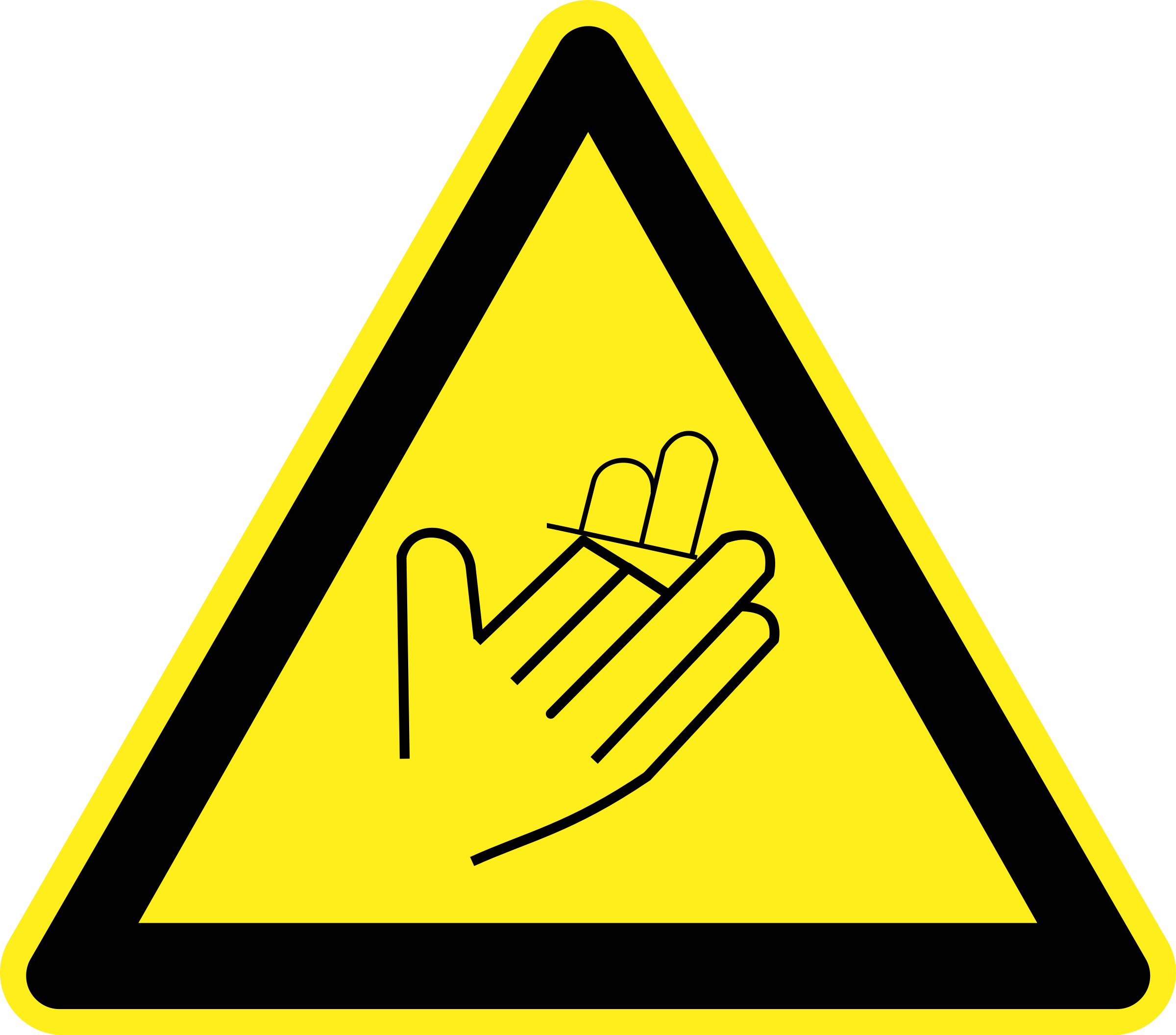 Clipart - Hand/Finger Loss Warning Sign