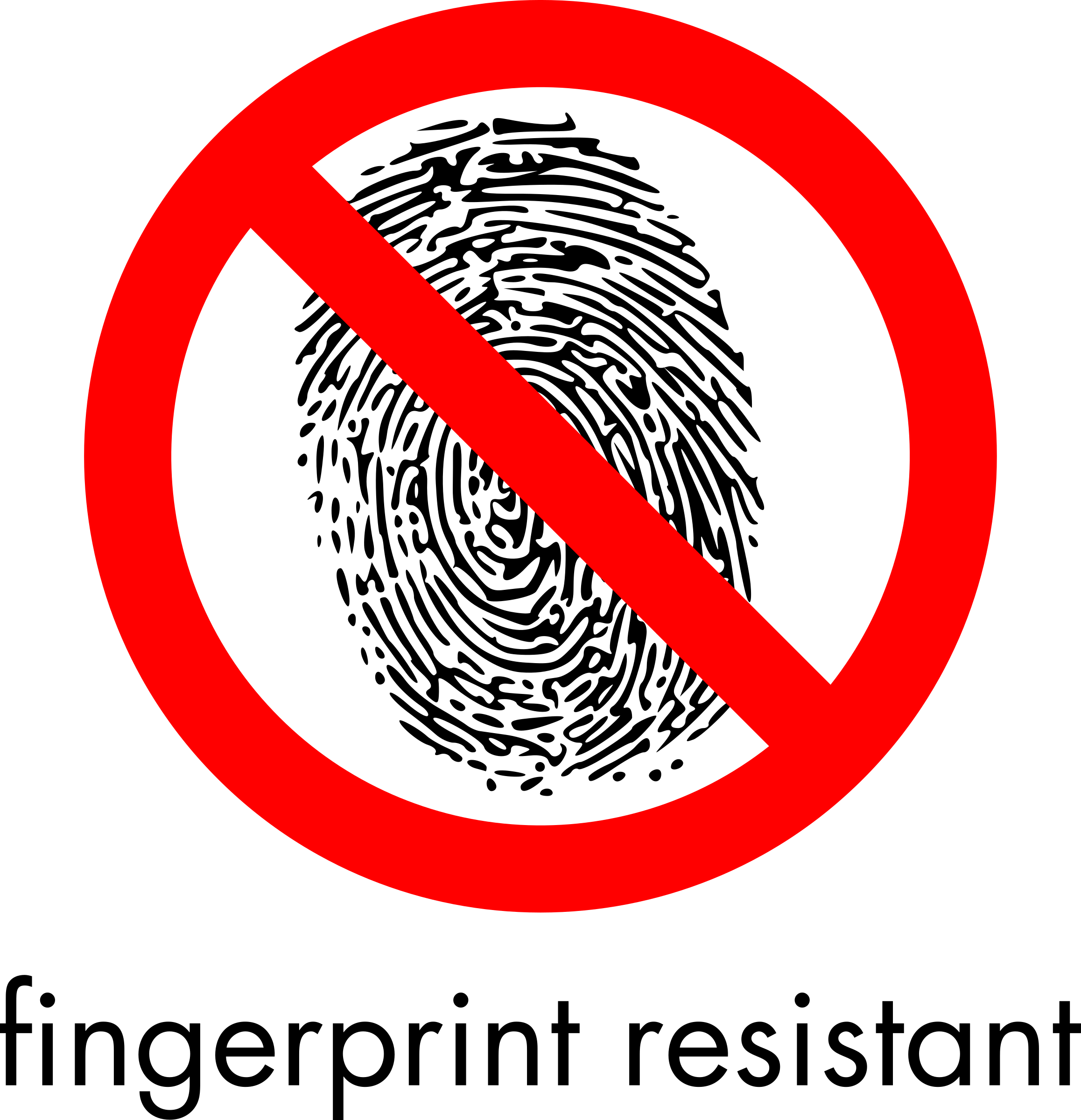 Clipart - Fingerprint resistant sign (2-color)