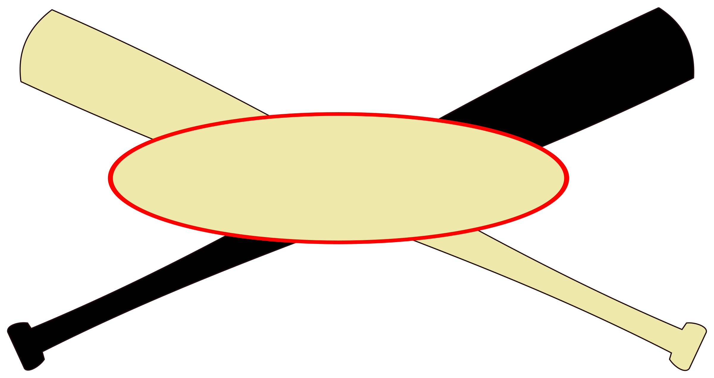 Clipart - Crossed Baseball Bats