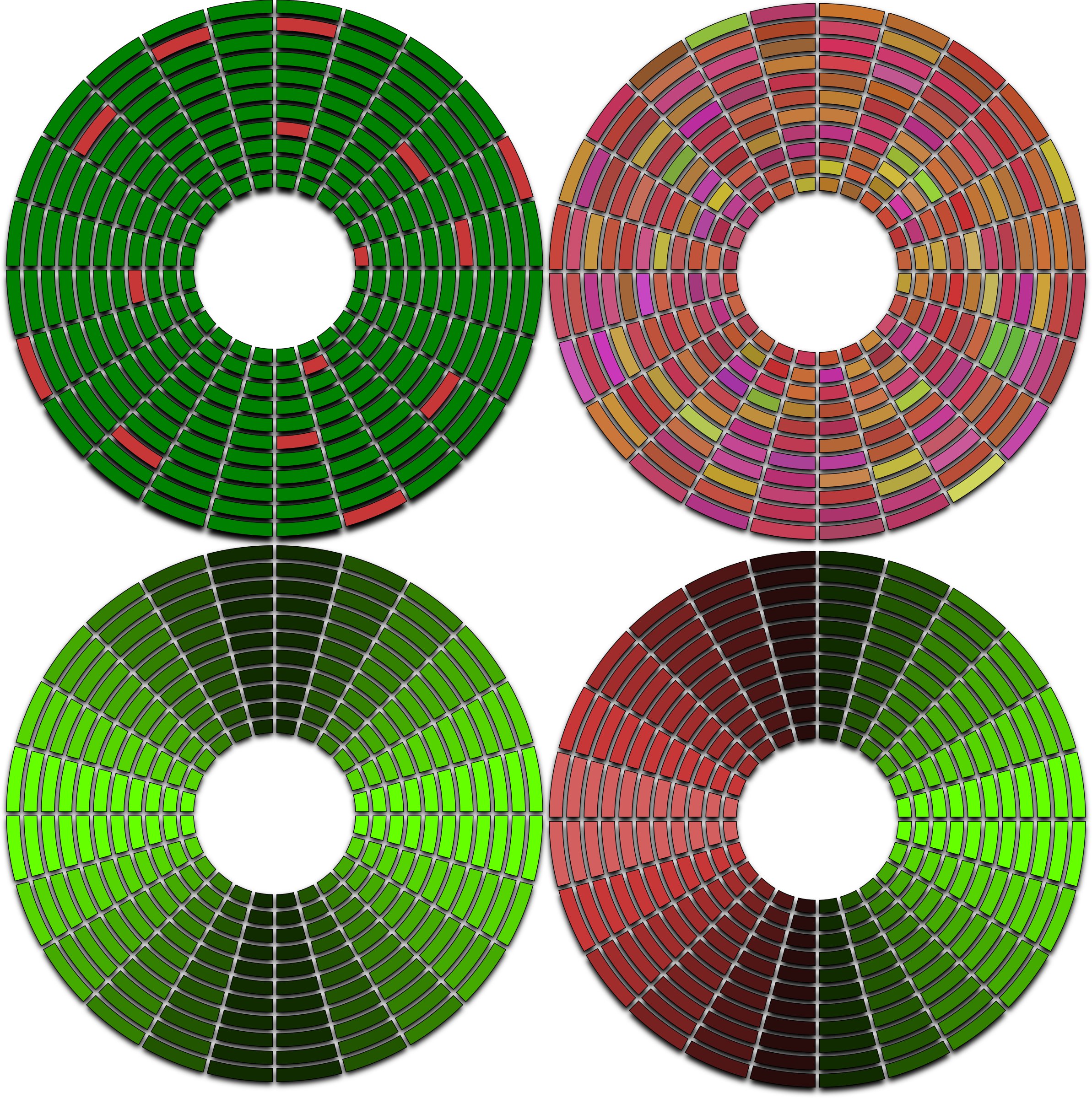 Clipart - abstract disc circle hdd defragmented fragmented with bad sectors