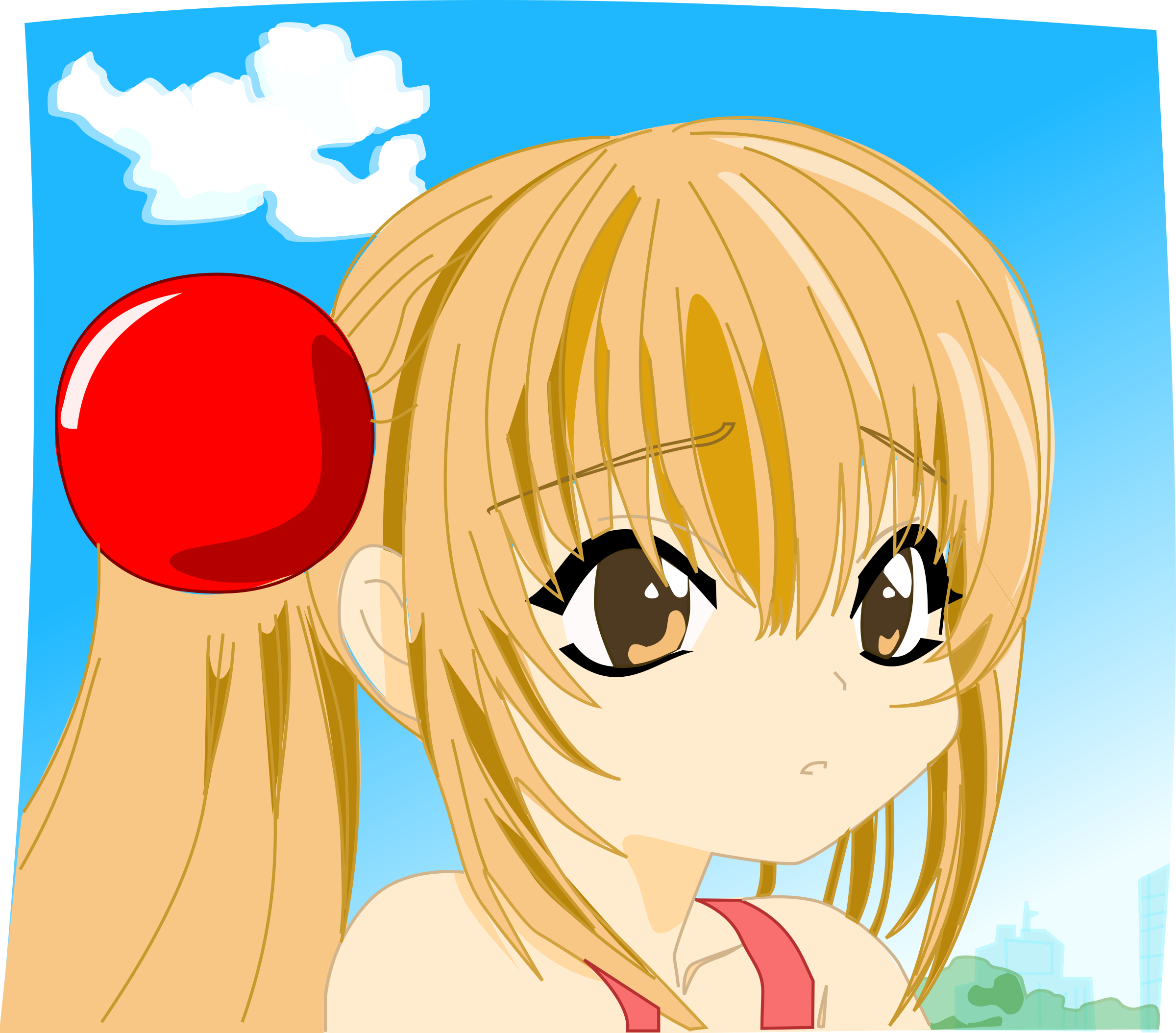 Clipart - Lost girl in the city