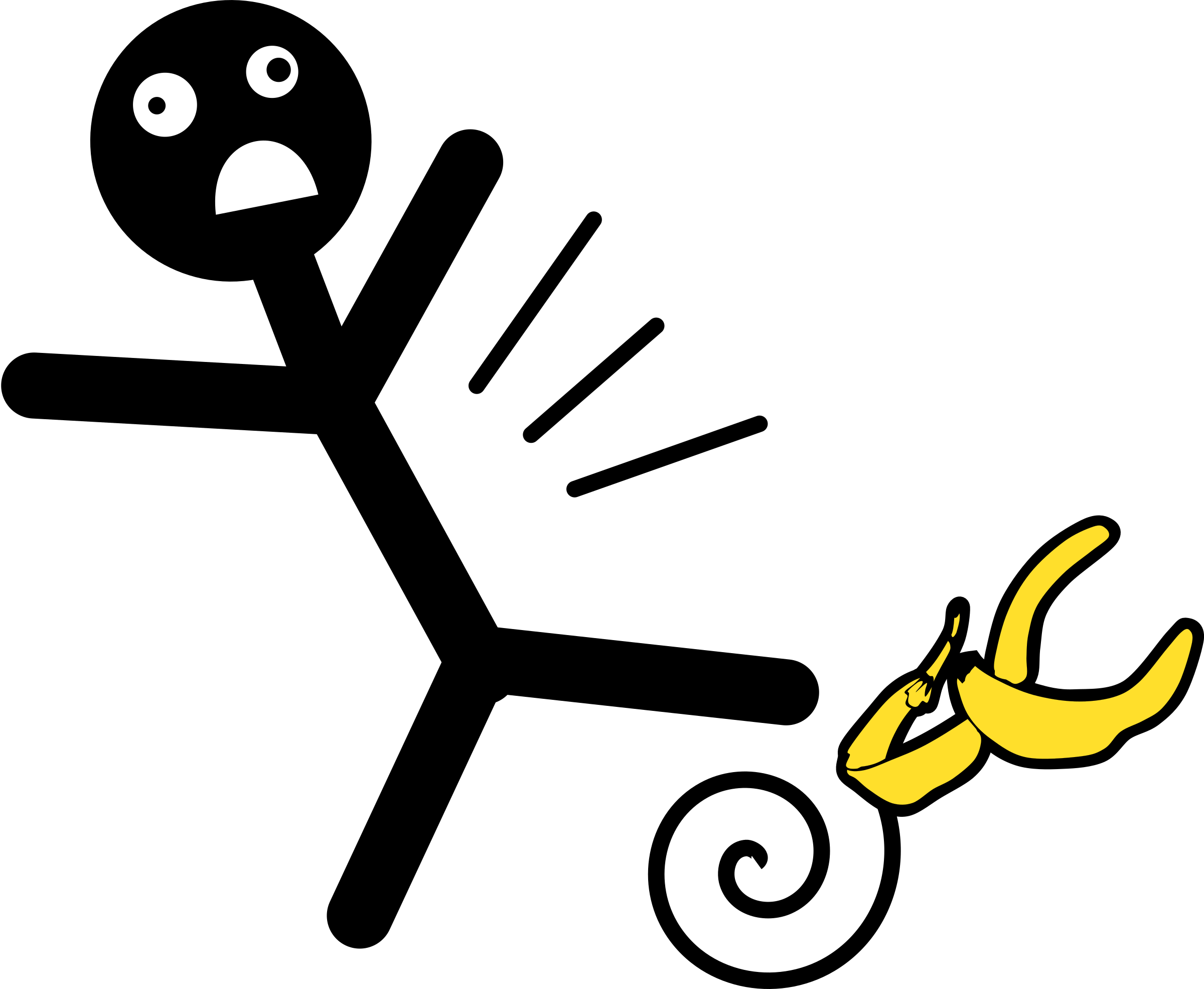 Clipart - Falling - Slipping on Banana Peel Clipart - Falling - Slipping on Banana Peel