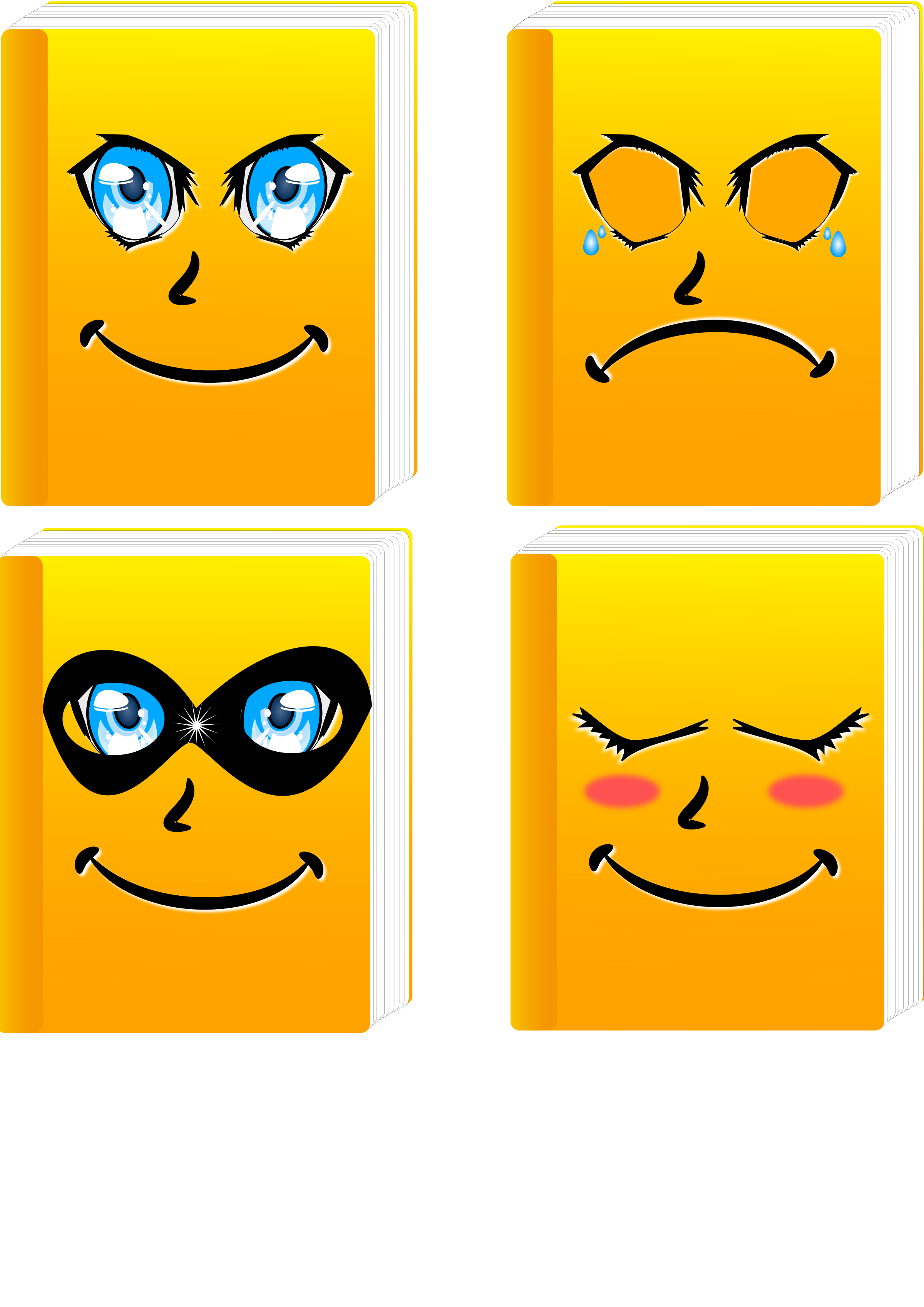 Clipart - Book Emoticon