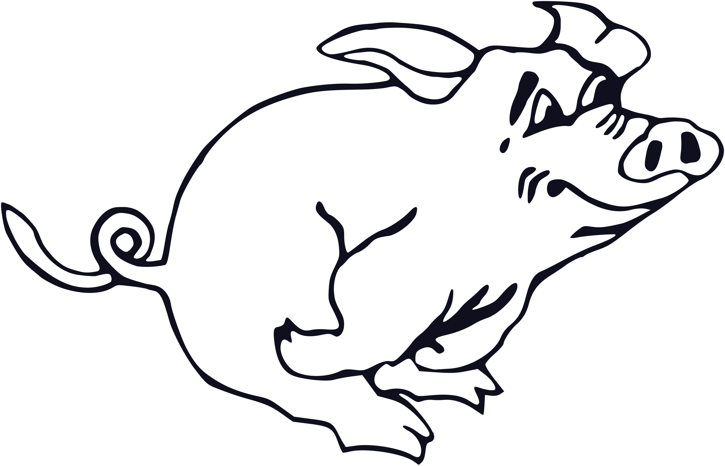 Clipart - Running pig