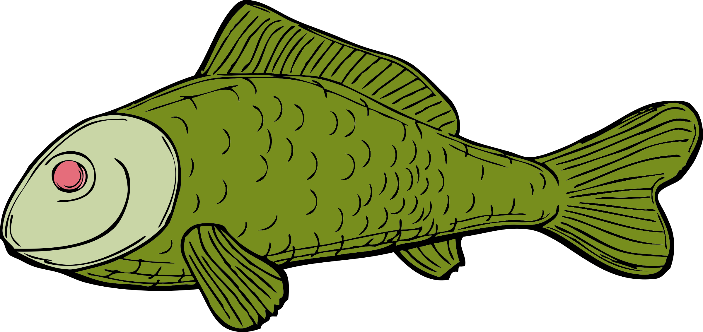 Clipart - green fish