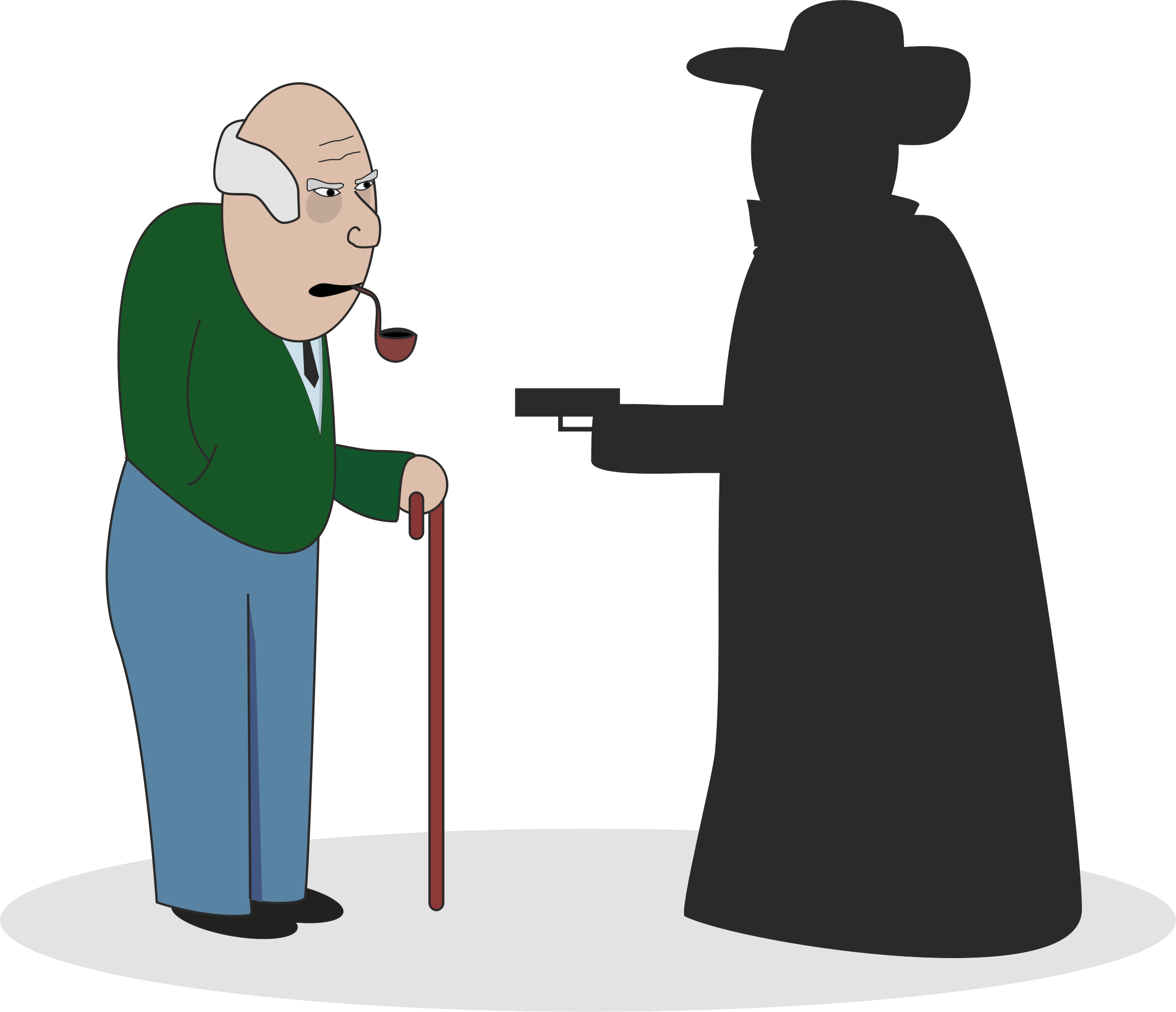 Clipart - Grandpa with robber