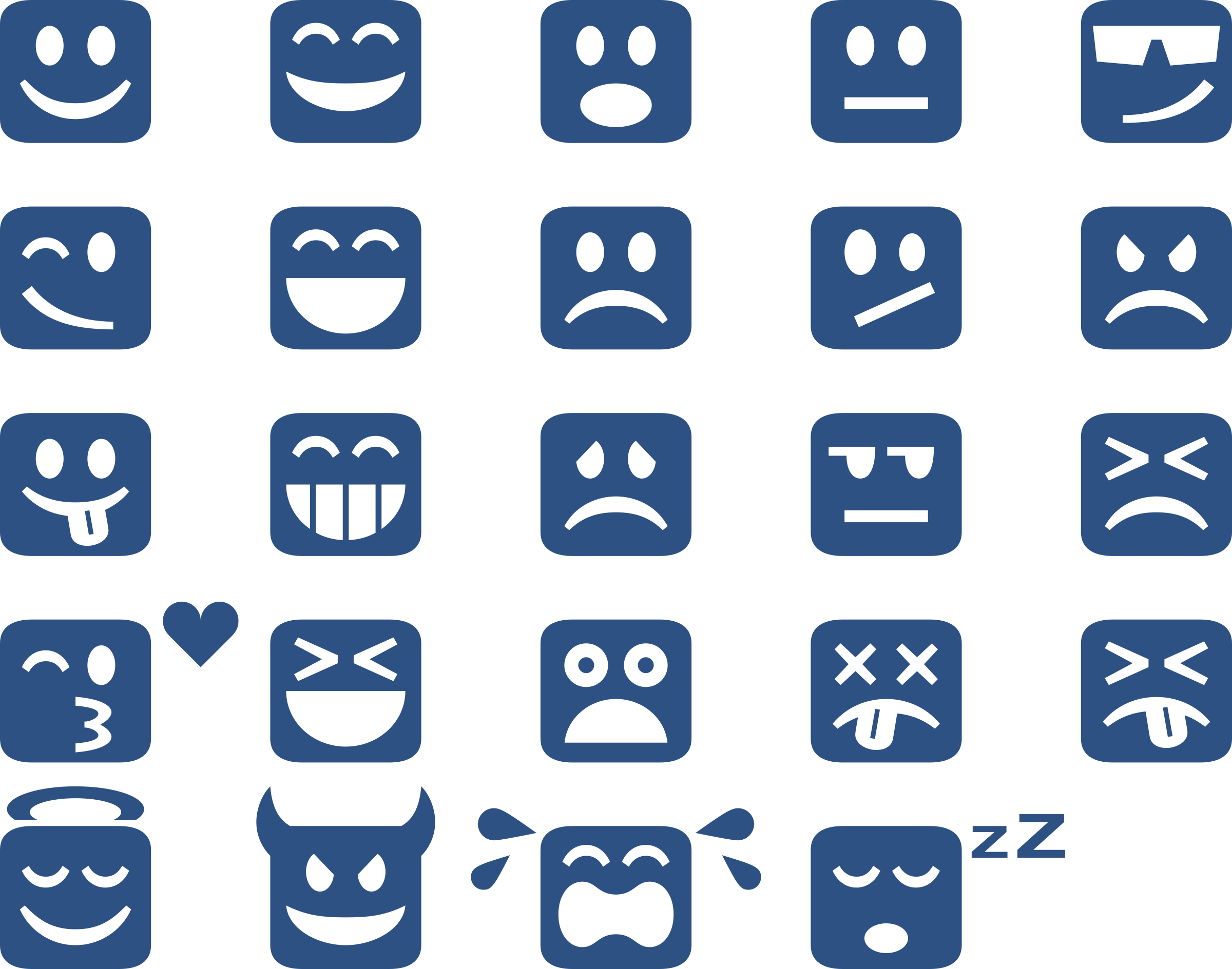 Clipart - Square Emoticons