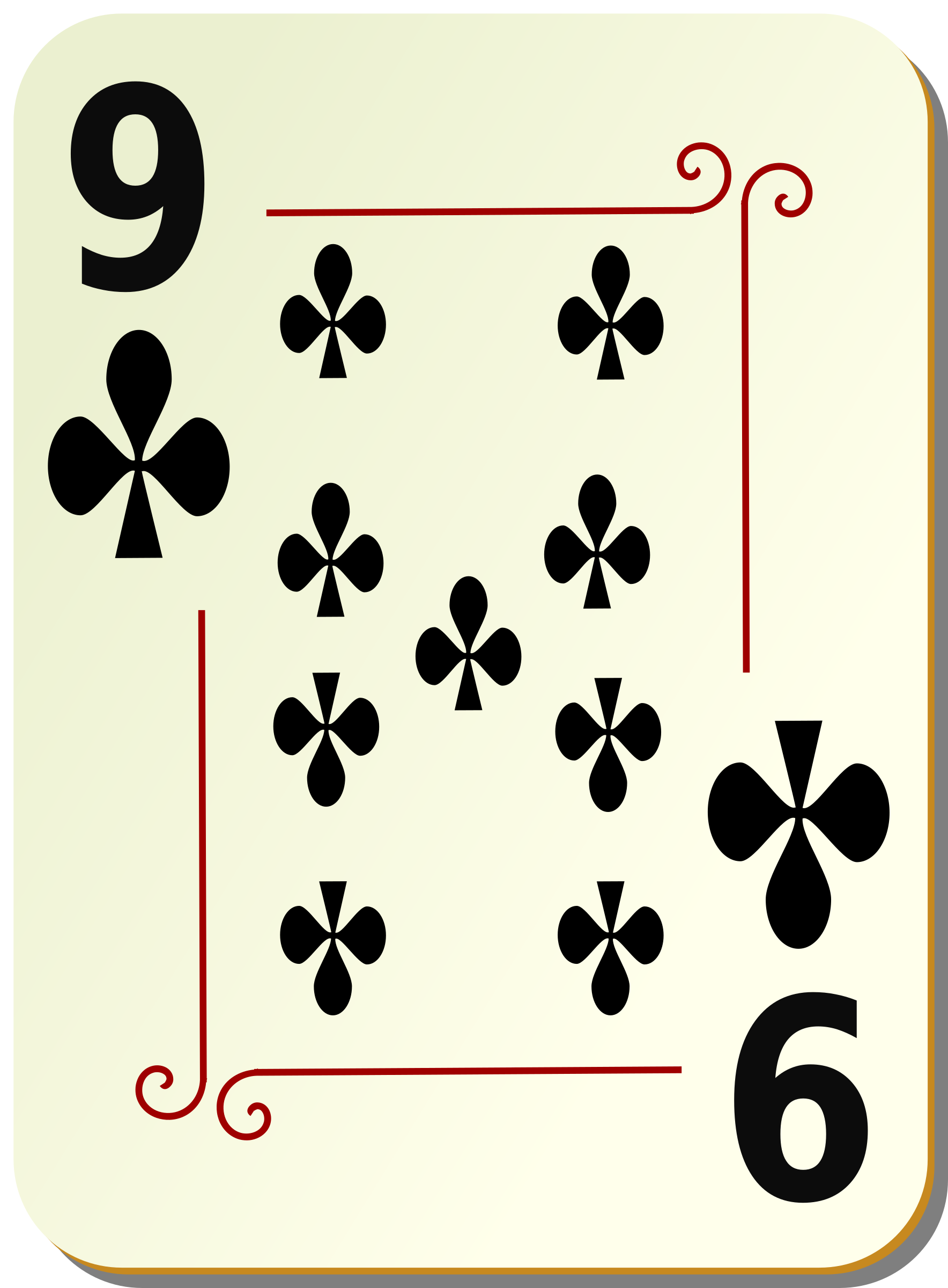 Clipart - Ornamental deck: 9 of clubs
