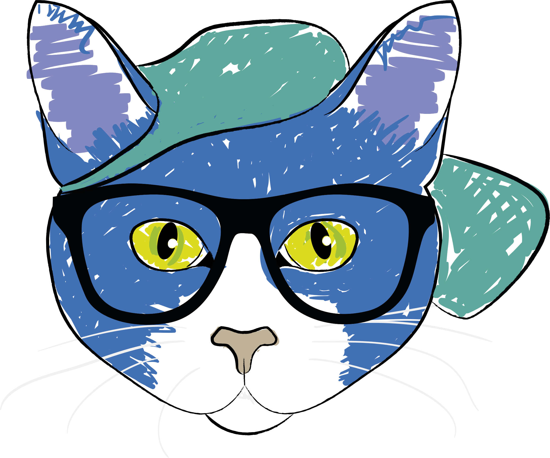 Clipart Cat Wearing Glasses