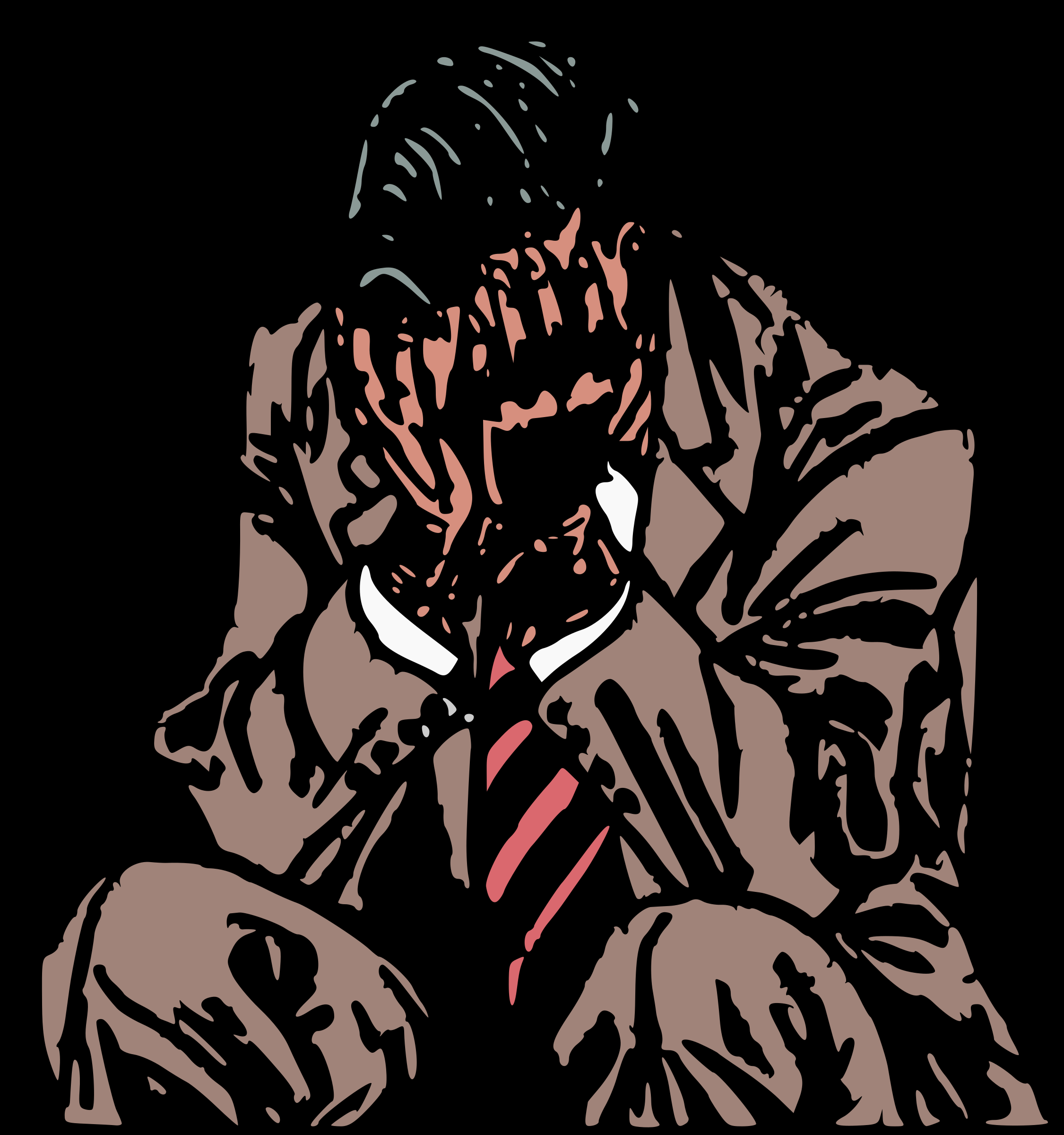 Clipart - Man going mad