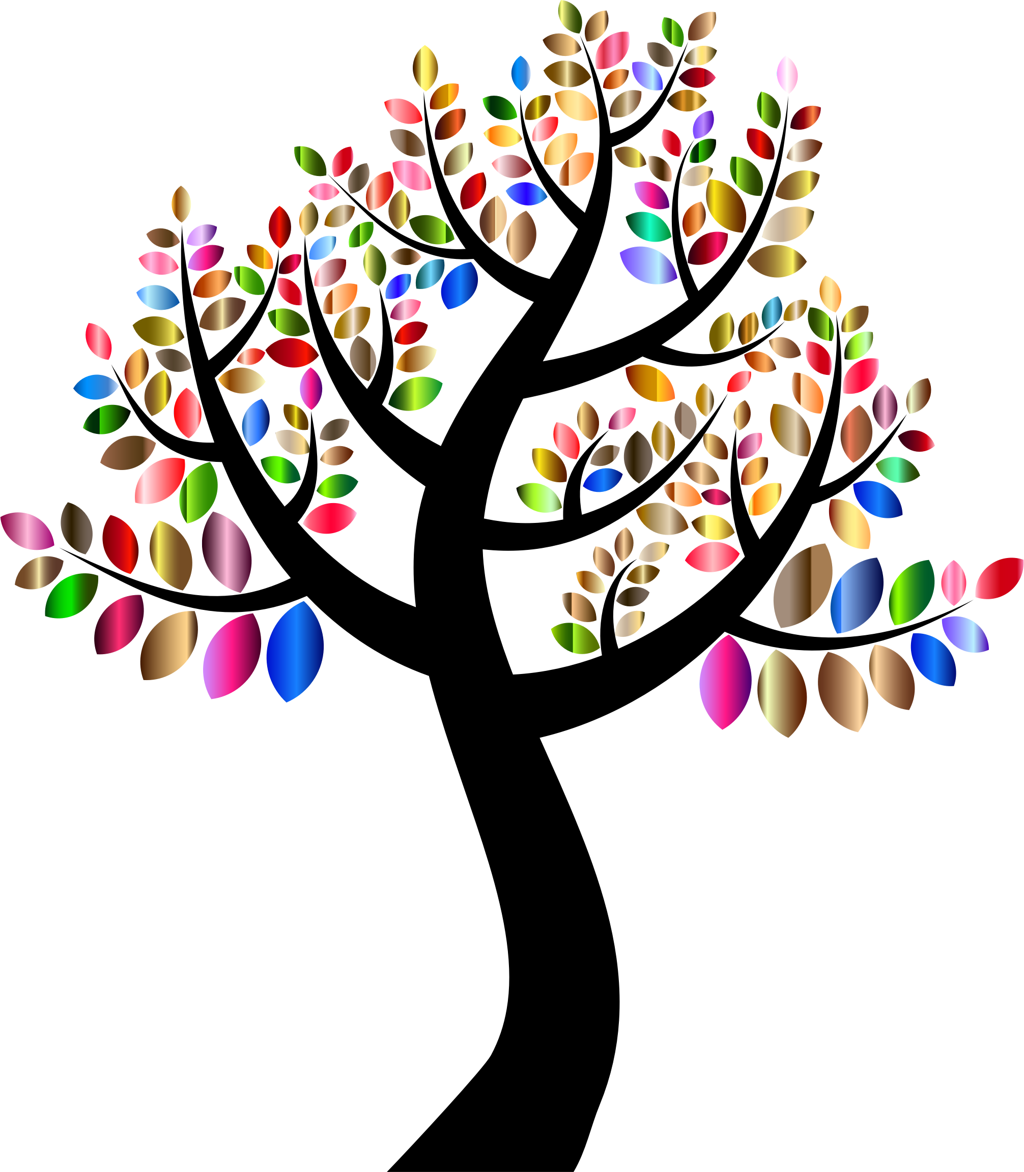 Clipart Simple Prismatic Tree