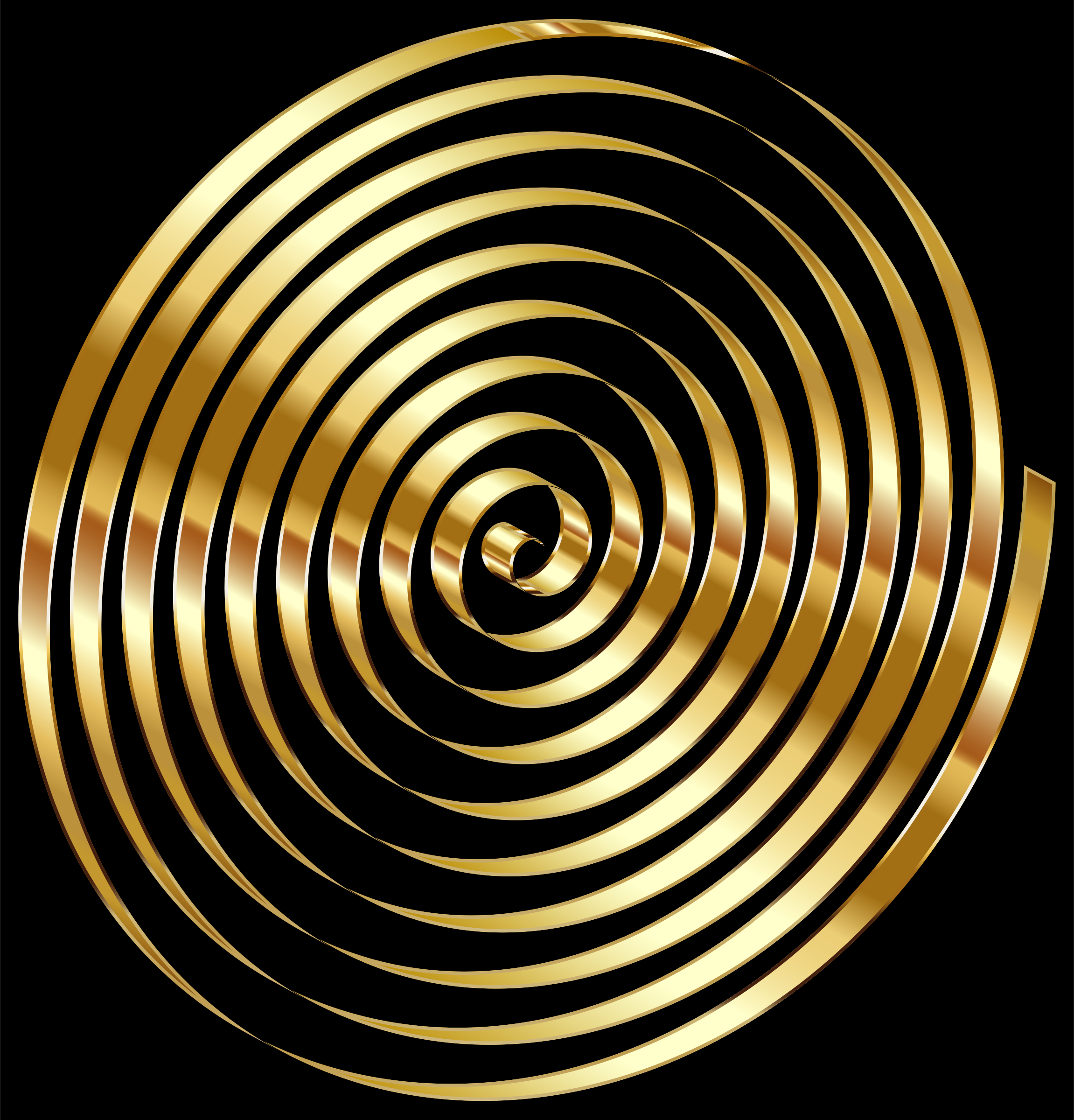 Clipart - Gold 3D Spiral Variation 2