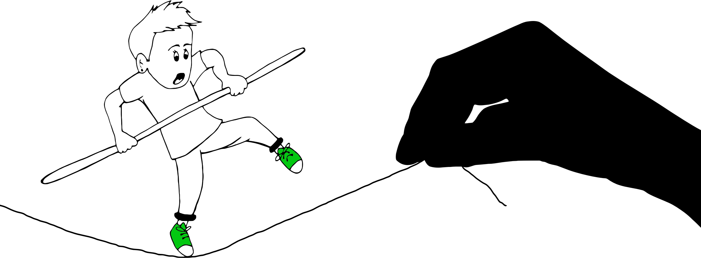 Clipart - Boy Balancing Line Art