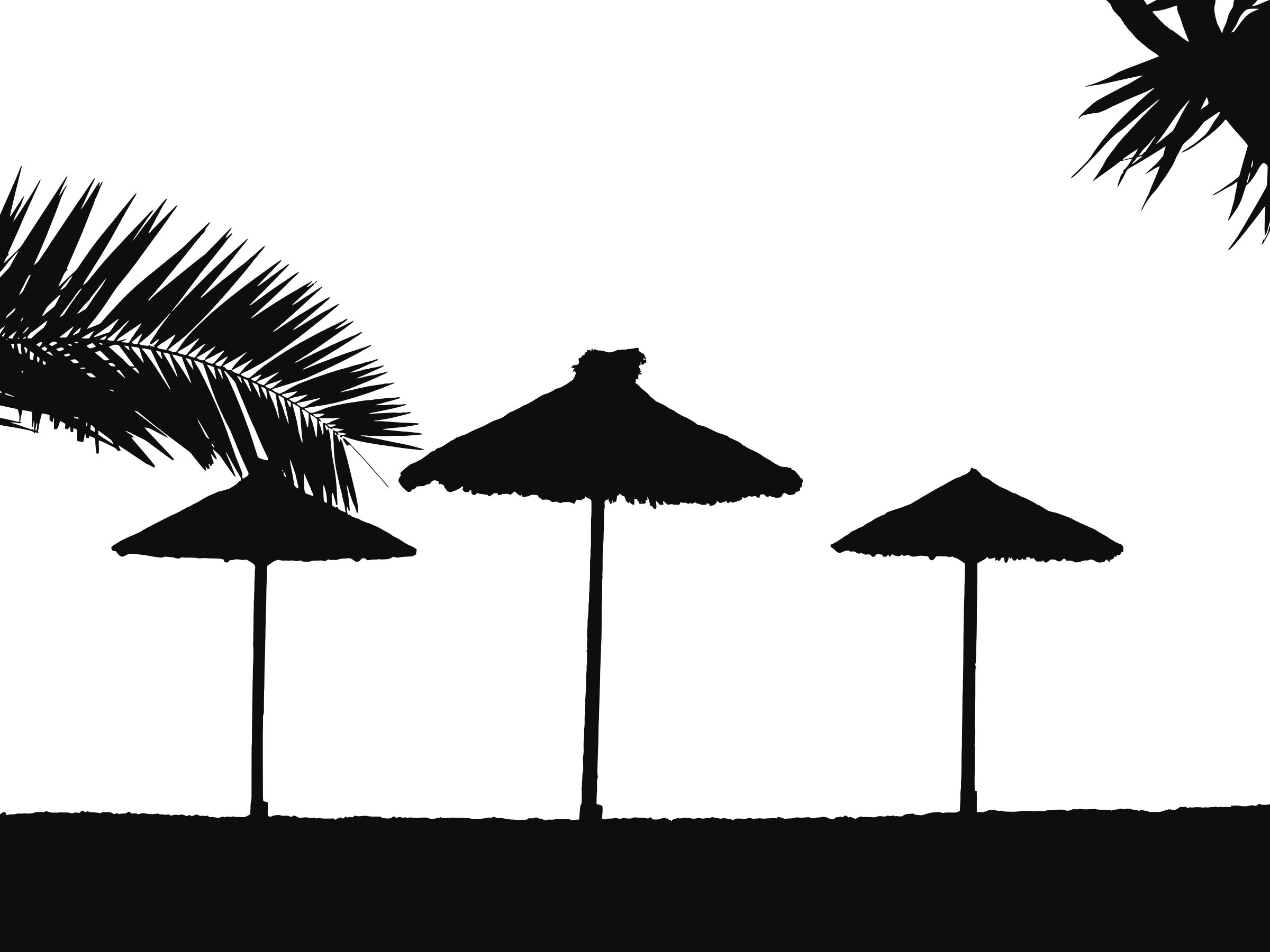 Clipart - Tropical Beach Silhouette