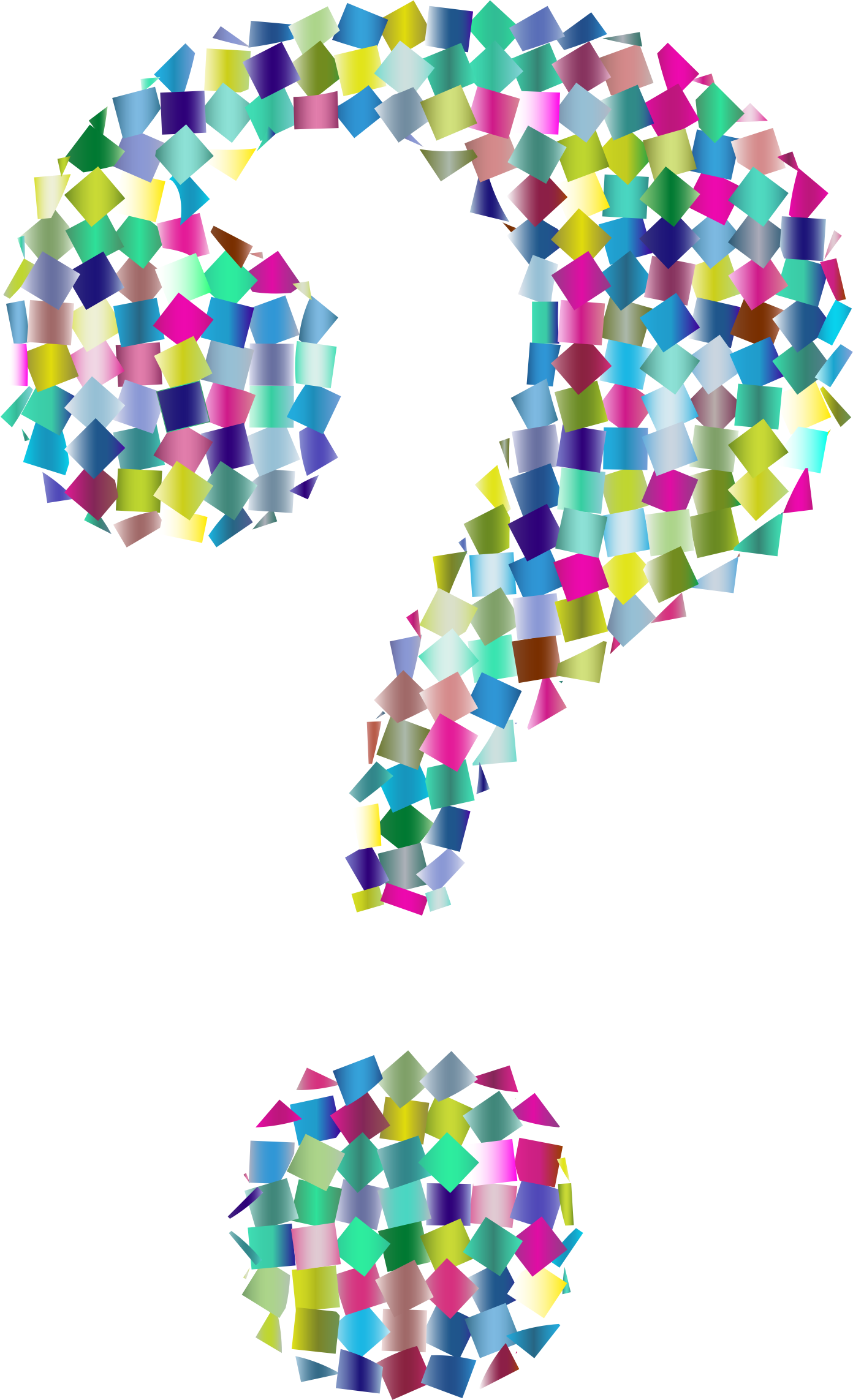 Clipart - Prismatic Confetti Question Mark 3 Clipart - Prismatic Confetti Question Mark 3
