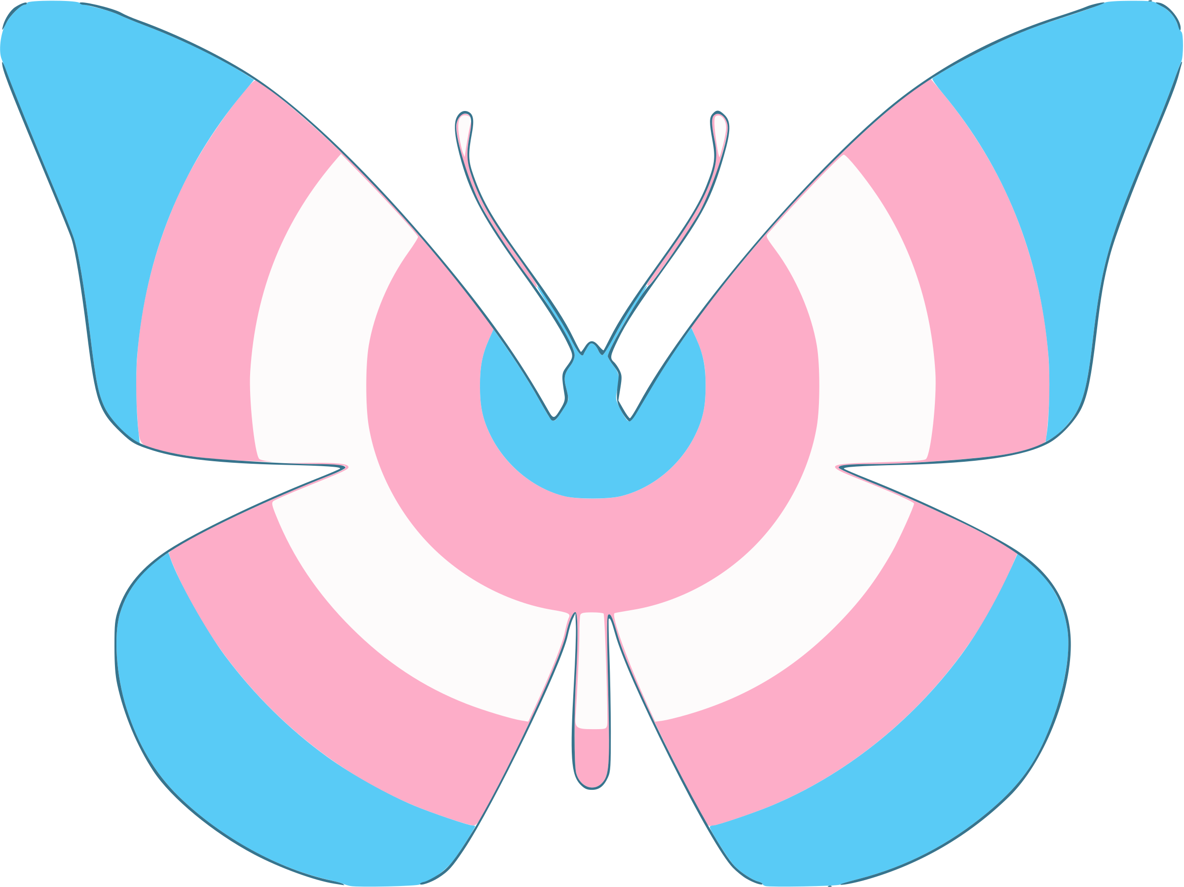 Clipart - Trans Flag Butterfly