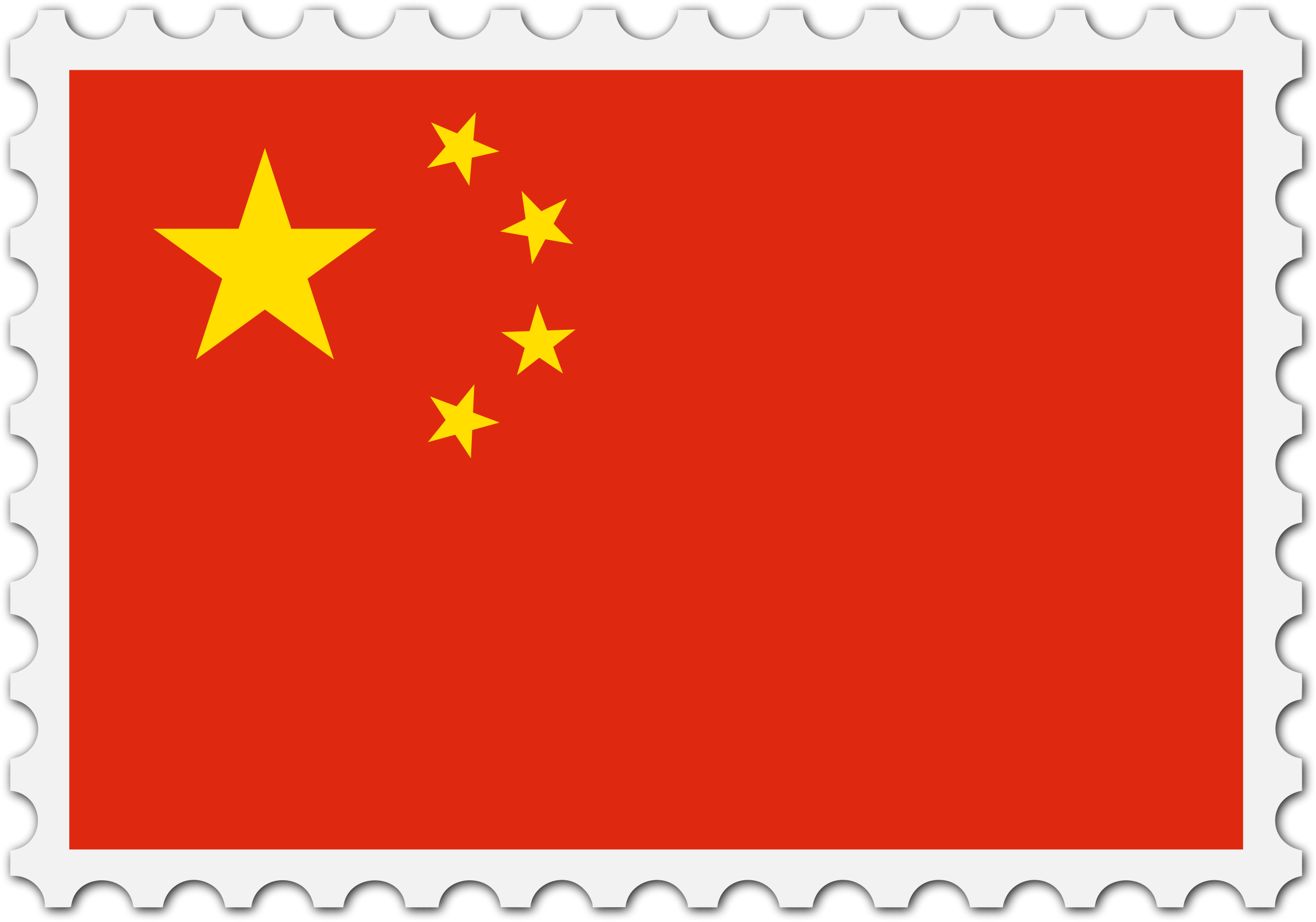 Clipart - China flag stamp