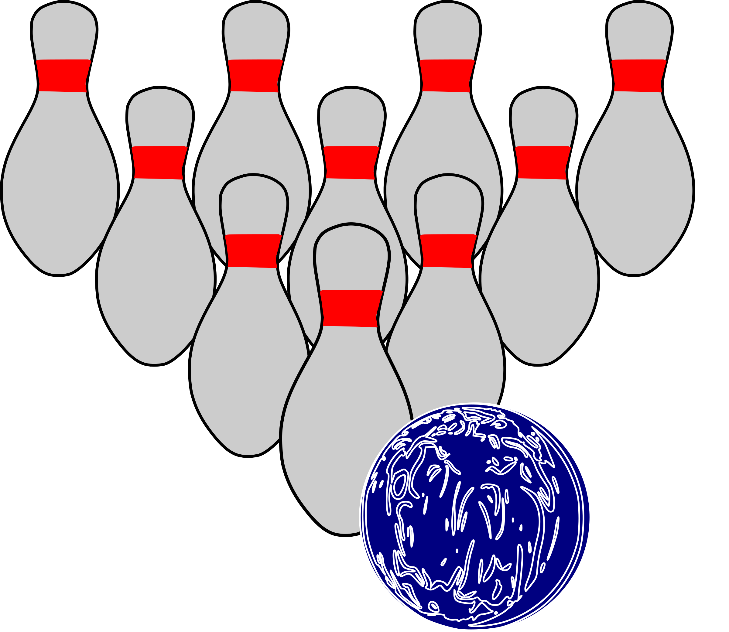 Clipart - Bowling Duckpins
