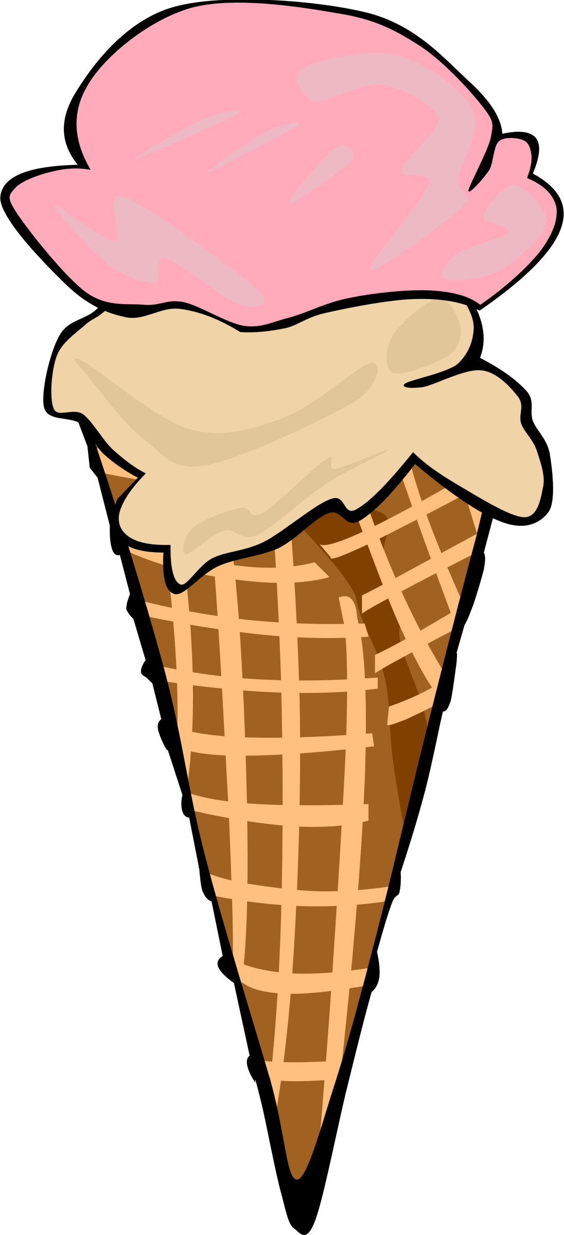 Clipart - Fast Food, Desserts, Ice Cream Cones, Waffle, Double