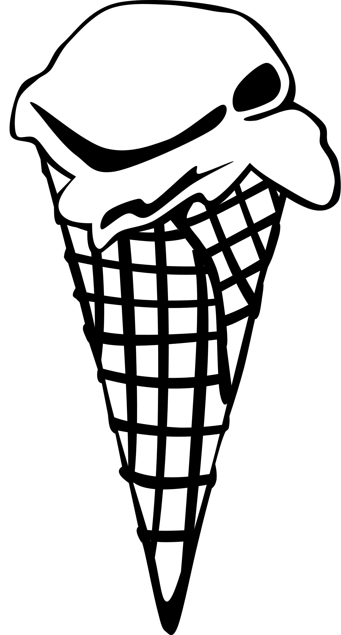 Clipart - Fast Food, Desserts, Ice Cream Cones, Waffle, Single