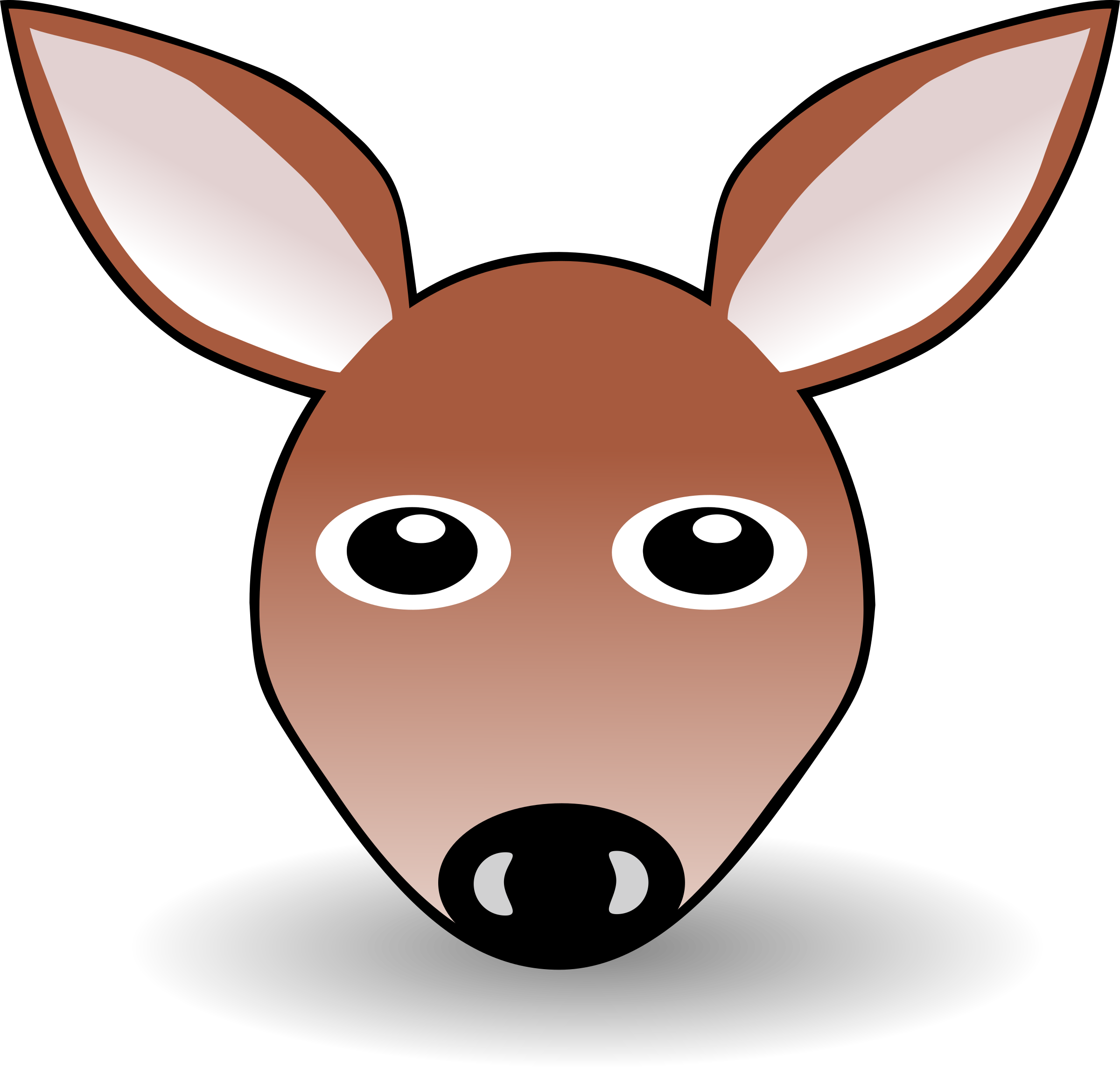 Clipart - Funny Fawn Face Brown Cartoon