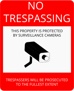openclipart圖庫：No Trespassing Sign (with camera warning)