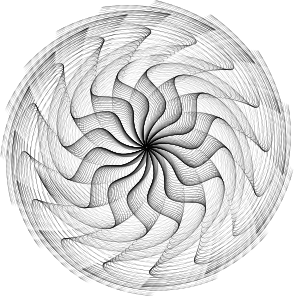 Clipart - Wavy Vortex Line Art