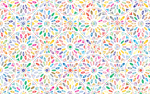 Clipart - Prismatic Flowery Pattern No Background