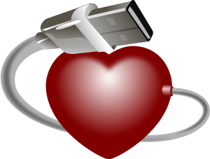 openclipart圖庫：USB Heart