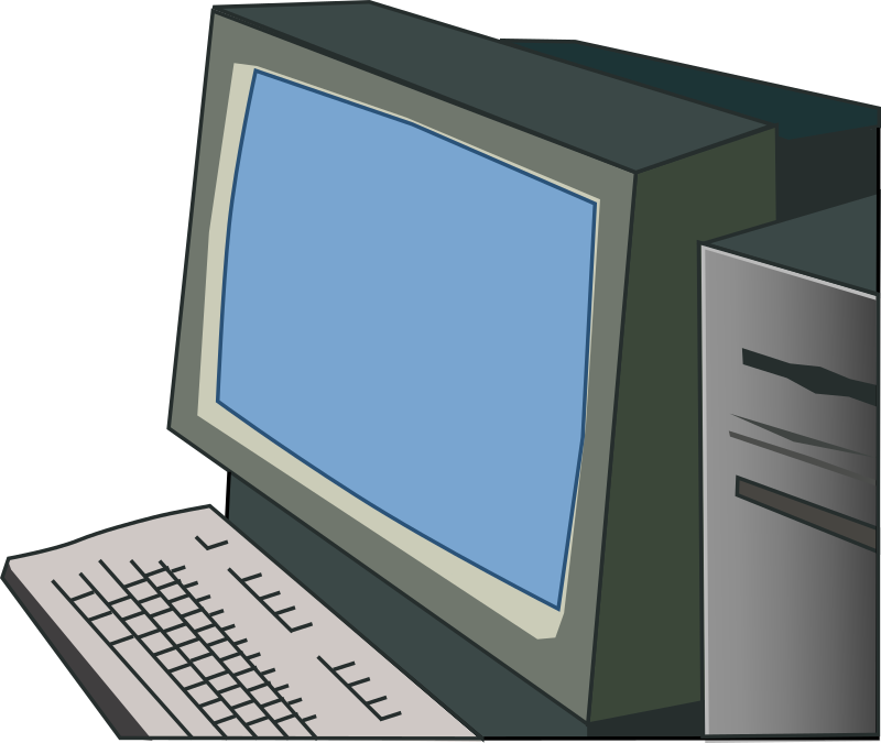 Clipart - green computer