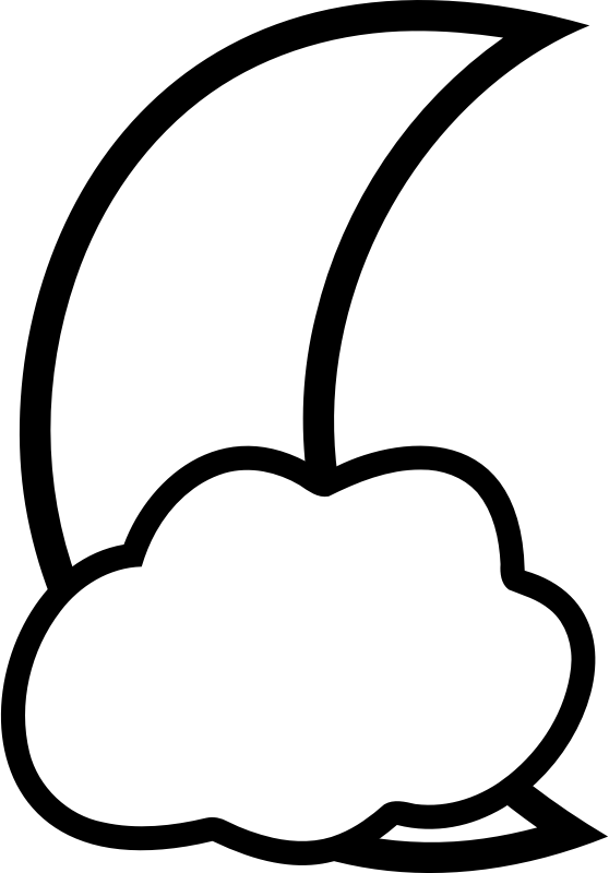 Clipart - Cloud Covered Moon Outline