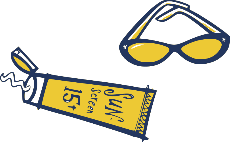 Clipart - Sunny Days - Sunscreen & Sunglasses