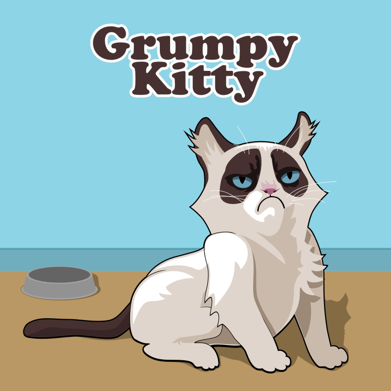 Clipart - Grumpy Kitty