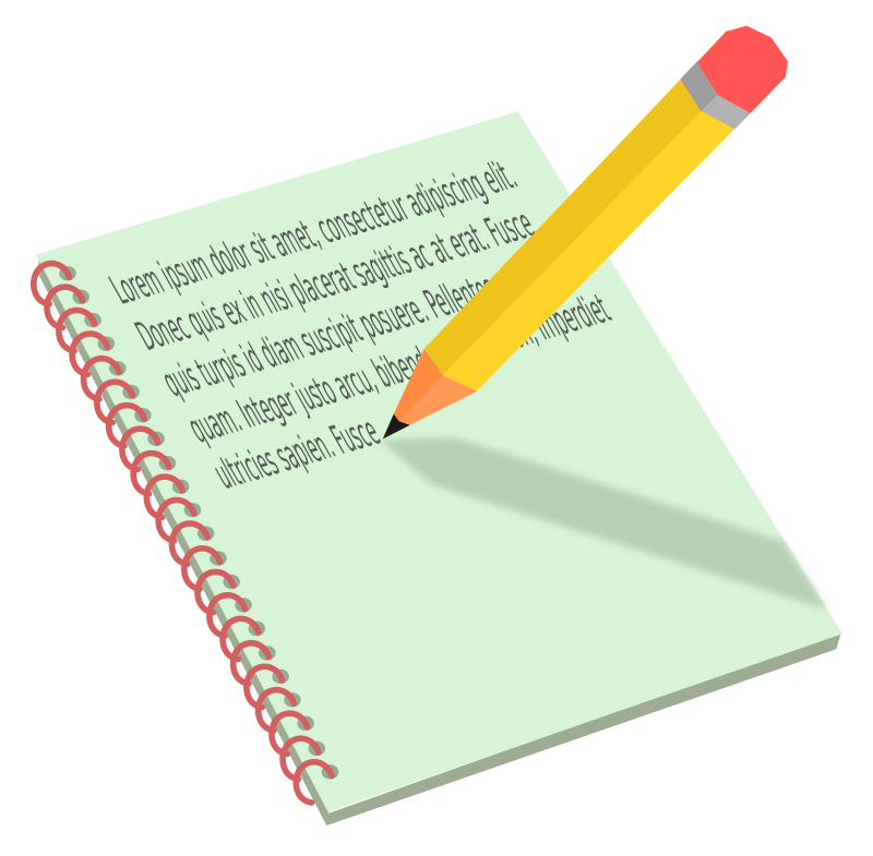 Clipart - notebook and pencil Clipart - notebook and pencil