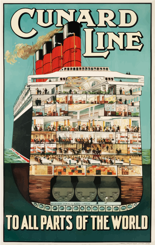 Clipart - Vintage Travel Poster Cunard Line