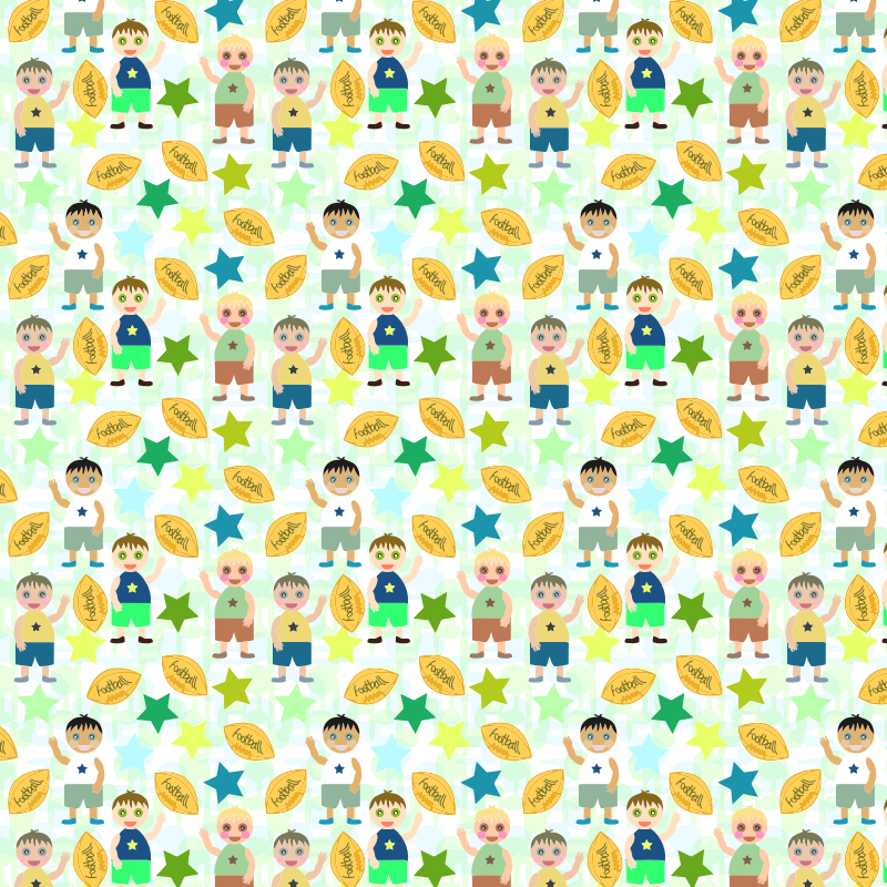 Clipart - Kids Football Pattern