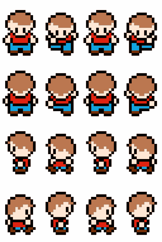 Clipart Retro Character Sprite Sheet Clipart Retro Character Sprite Sheet