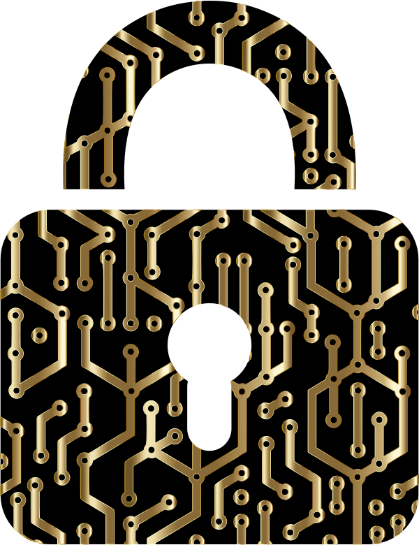 Clipart - Cyber Security Lock Gold