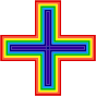 Clipart - Rainbow Cross Design